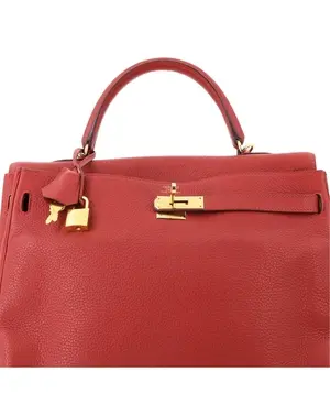 Hermès Kelly 35 Handbag Brown Clemence With Gold Hardware