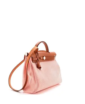 Hermès 31 Herbag Zip Criss Viking Toile And Leather - Orange