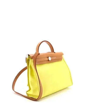 Hermès 31 Herbag Zip Berline Vache Canvas And Leather - Yellow