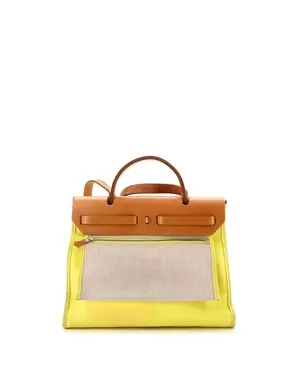 Hermès 31 Herbag Zip Berline Vache Canvas And Leather - Yellow