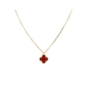 VAN CLEEF & ARPELS Sweet Alhambra Pendant Necklace 18k Rose Gold And Carnelian, 16 - Pink