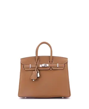 Hermès Birkin 25 Handbag Brown Togo With Palladium Hardware - Gold
