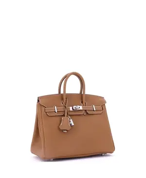 Hermès Birkin 25 Handbag Brown Togo With Palladium Hardware - Gold