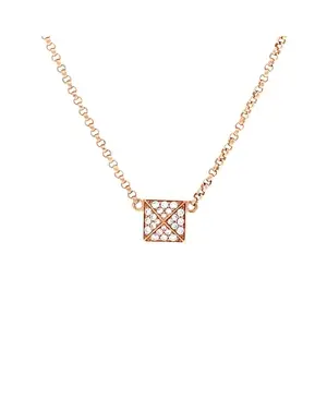 Hermès Small Clou D'h Pendant Necklace 18k Rose Gold With Diamonds, 15.75 - Pink