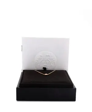 Hermès Small Clou D'h Pendant Necklace 18k Rose Gold With Diamonds, 15.75