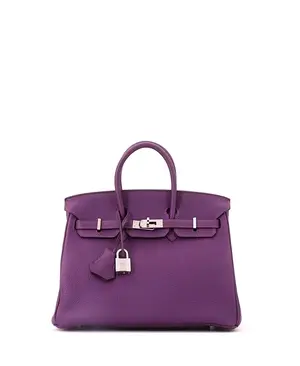 Hermès Birkin 25 Handbag Purple Togo With Palladium Hardware - Anemone