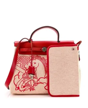 Hermès 31 Herbag Zip Pegase Pop Toile And Leather