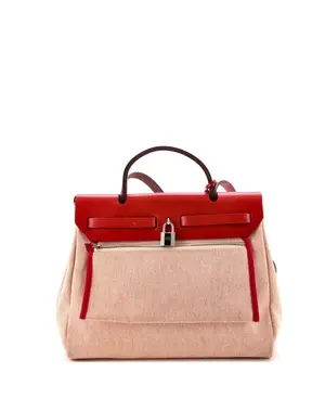 Hermès 31 Herbag Zip Pegase Pop Toile And Leather