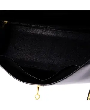 Hermès Kelly 32 Handbag Black Box Calf With Gold Hardware - Noir