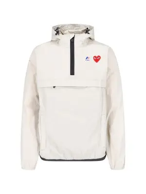 Play Comme Des Garcon Comme Des Garcons Play X K-Way Hooded Jacket Beige