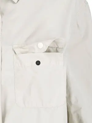 Aspesi Cotton Button-up Shirt With Crew Neck And Patch Pockets - Gray