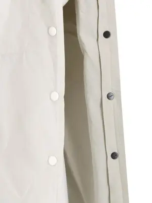 Aspesi Cotton Button-up Shirt With Crew Neck And Patch Pockets - Gray