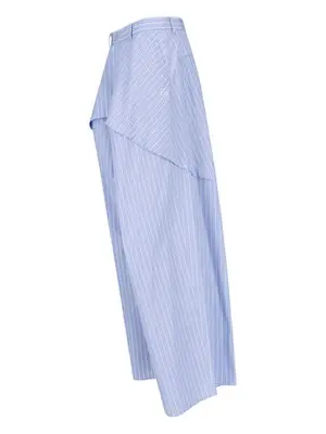 Loewe Wide Leg Striped Cotton Trousers