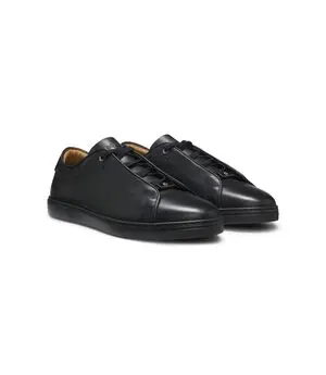 BOSS Gary Sneakers In Brushed Leather - Black