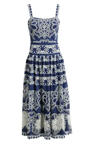 Julia Jordan Drop Waist Lace Midi Sundress