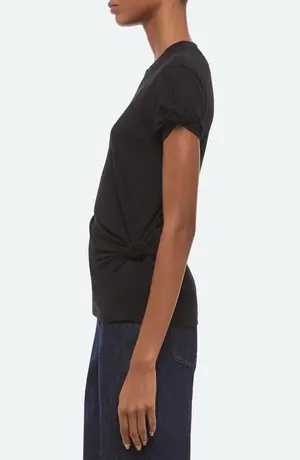 Helmut Lang Knot Detail Cotton Baby Tee - Black