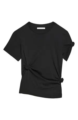 Helmut Lang Knot Detail Cotton Baby Tee - Black