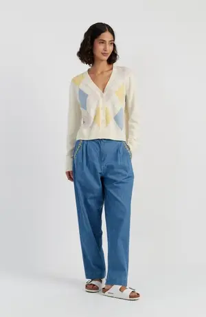 Chinti & Parker Argyle Wool-cashmere Cardigan - Cream
