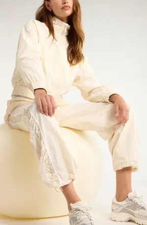 Zella Zella Travel Lite Track Jacket Ivory Cream