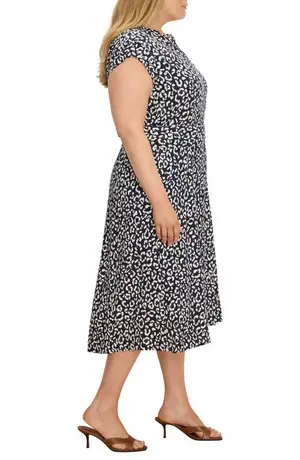 NIC+ZOE Leopard Sketch Midi Dress