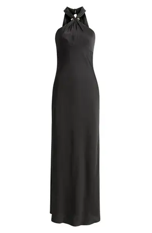 Vince Camuto Satin Halter Gown