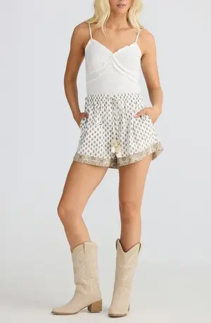 TALISMAN THE LABEL Tie Waist Peasant Shorts