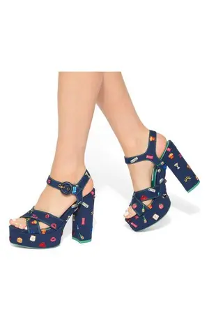 Kurt Geiger Embroidered Platform Sandals
