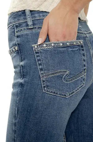 SILVER JEANS CO. Avery Embellished Curvy Bootcut Jeans