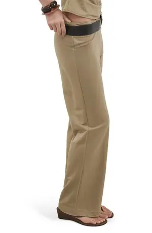 Mango Straight Leg Pants - Medium Brown