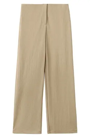 Mango Straight Leg Pants - Medium Brown