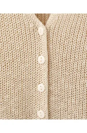 Mango V-neck Button-front Sweater Vest - Sand