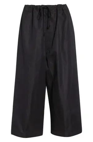Tao Comme Des Garçons Comme Des Garçons Cropped Cotton & Linen Twill Wide Leg Pants