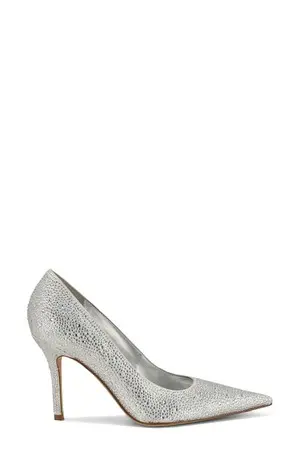 Nine West Embellished Pointed Toe Stiletto Pumps - White