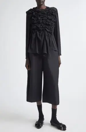 Comme Des Garçons Cropped Wide-leg Pants