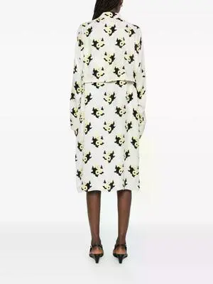 Fendi Floral Print Buttoned Midi Dress