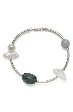 Lady Grey Kaia Bracelet With Baroque Pearl - Silver