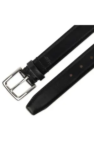 Cole Haan Leather Stitch Detail Belt - Black