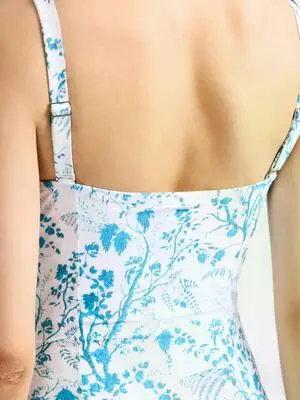 Erdem Botanical Print Sweetheart Neck Swimsuit