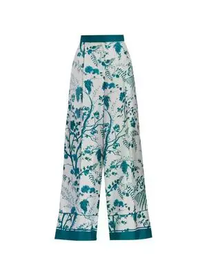 Erdem Botanical Print Silk Trousers