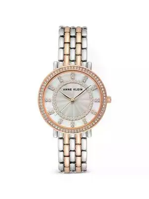 Anne Klein Crystal Bezel Watch - Silver