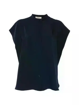 Herno Sleeveless Mandarin-collar Blouse - Blue