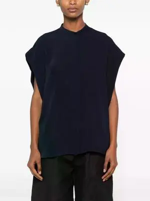 Herno Sleeveless Mandarin-collar Blouse