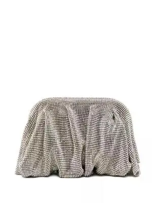 Benedetta Bruzziches Crystal-embellished Ruched Clutch Bag