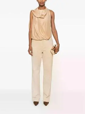 Alberta Ferretti Draped Scarf-detail Blouse - Neutrals