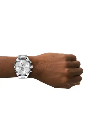DIESEL® Spiked Chronograph Bracelet Watch - Silver