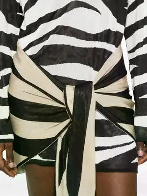 Attico Zebra-print Knotted Mini Dress