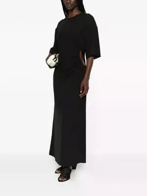 THE M.. Cut-out Gathered Midi Dress