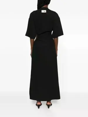 THE M.. Cut-out Gathered Midi Dress