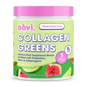 OBVI Collagen Greens Nutrient Rich Superfood Blend Healthy Digestion Watermelon Lime - None