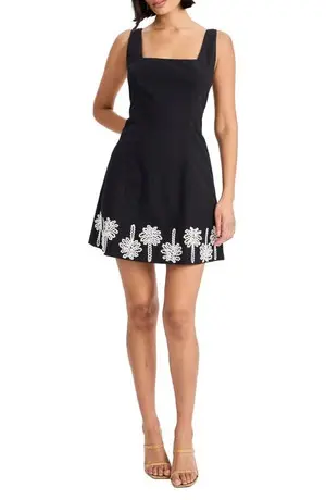 THE GOOD JOURNEY Embroidered Hem Cotton Minidress